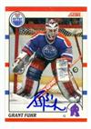 Grant Fuhr autographed hockey card (Edmonton Oilers) 1990 Score # 275 Canadian