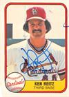 Ken Reitz autographed baseball card 1981 Fleer #530 (St Louis Cardinals 3B)