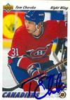 Tom Chorske autographed Hockey Card (Montreal Canadiens) 1991 Upper Deck #427